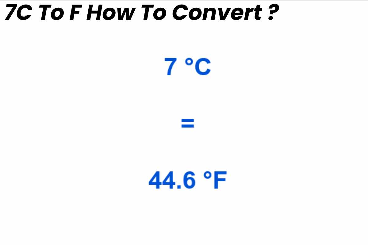 7C To F How To Convert